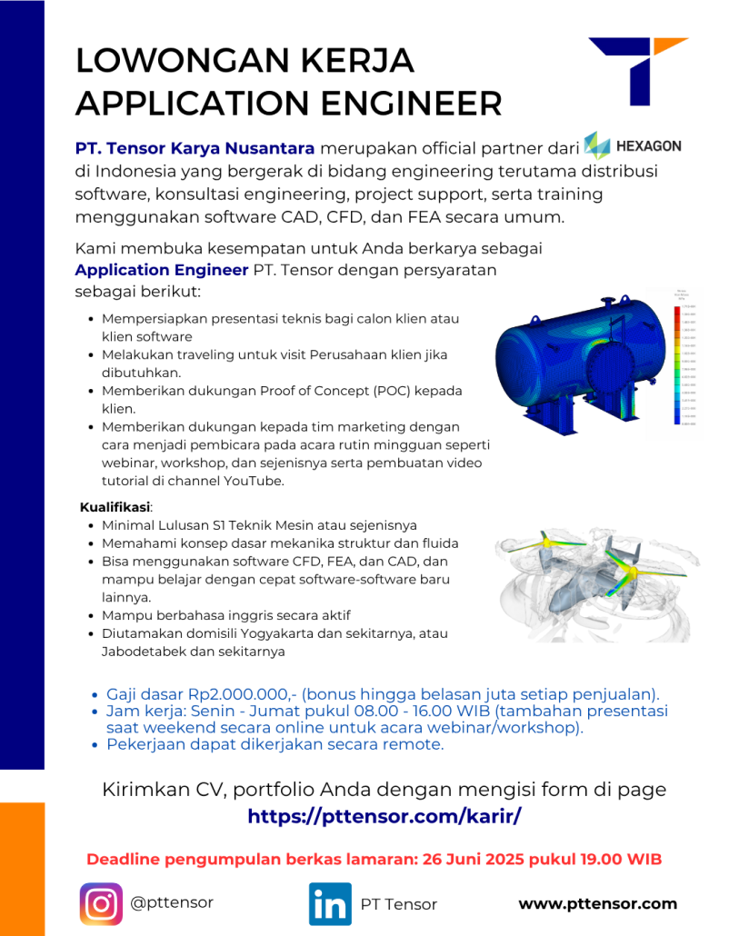 Lowongan Kerja Application Engineer - PT TENSOR