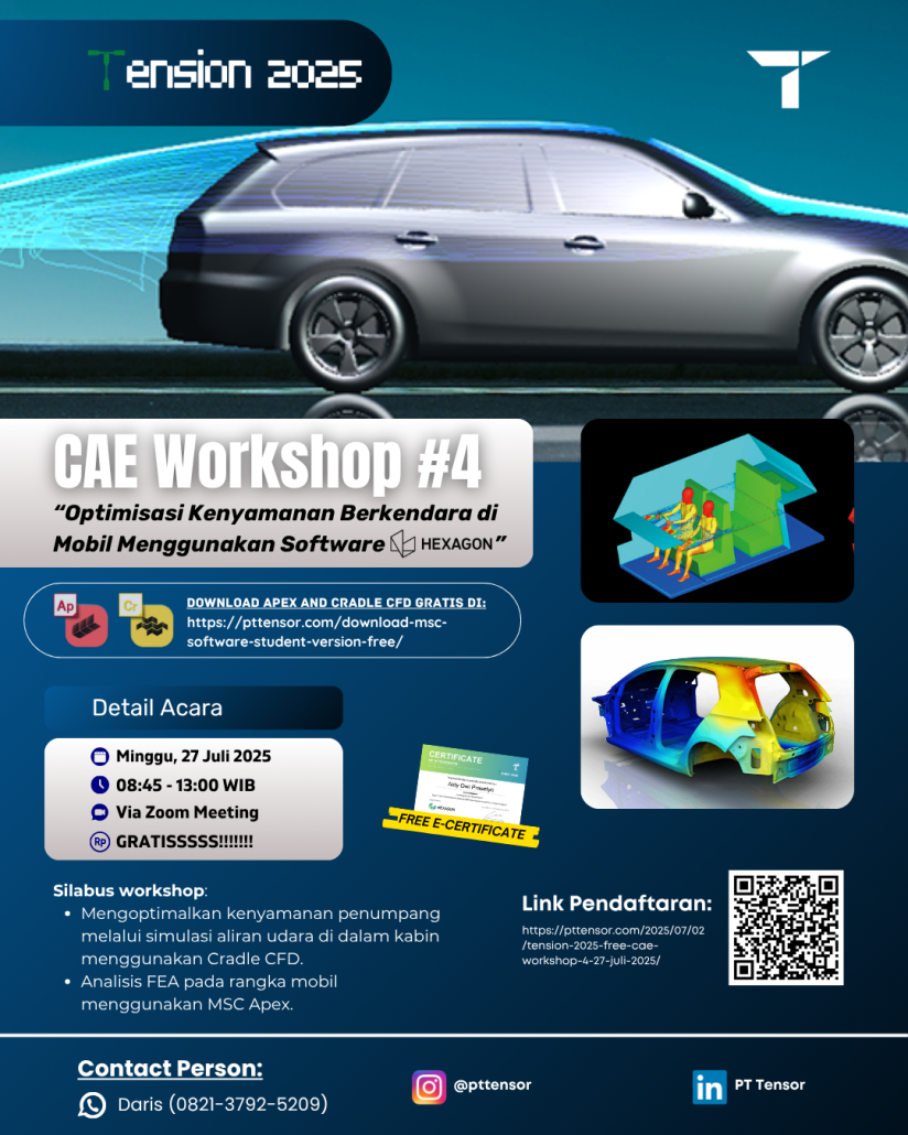 [TENSION 2025] FREE CAE Workshop #4 27 Juli 2025 - PT TENSOR